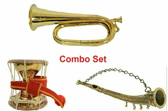 PETIT MUSICAL LAITON Clairon Udukkai Ranasringa Instruments Combo ...