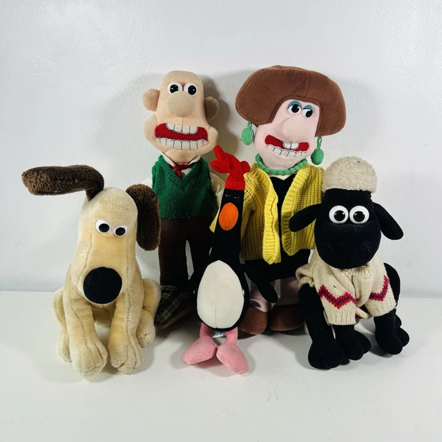 WALLACE AND GROMIT Wendolene Shaun Sheep Feathers Mcgraw Plush Soft Toy ...