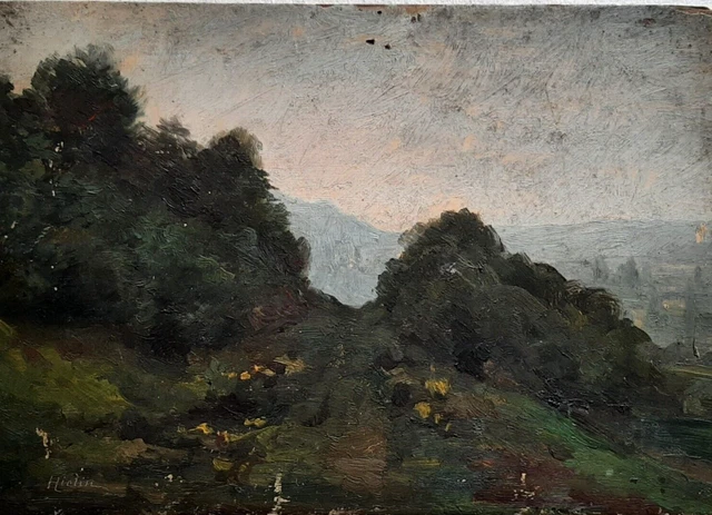 TABLEAU HUILE ANCIEN Bois Vallée Chevreuse vers Bures Impressionniste ...