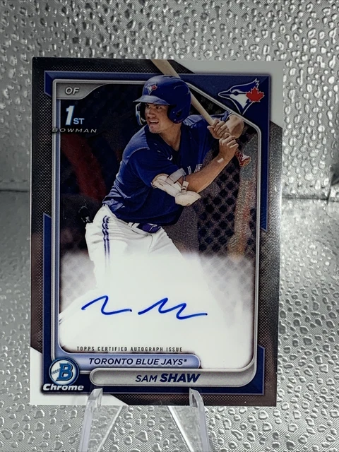 AUTOGRAPHE CHROME SAM Shaw 2024 Bowman M11 Auto #CPA-SS Toronto Blue ...
