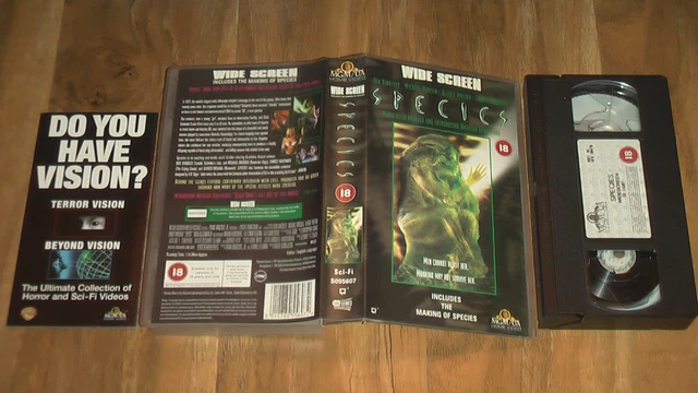 SPECIES WIDE SCREEN MGM VHS Video Tape Cassette With Booklet Horror ...