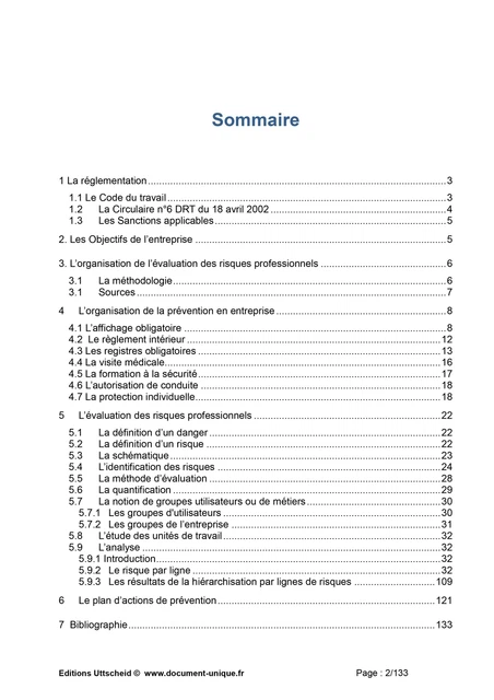 DOCUMENT UNIQUE D'ÉVALUATION des risques professionnels métier (Pré ...