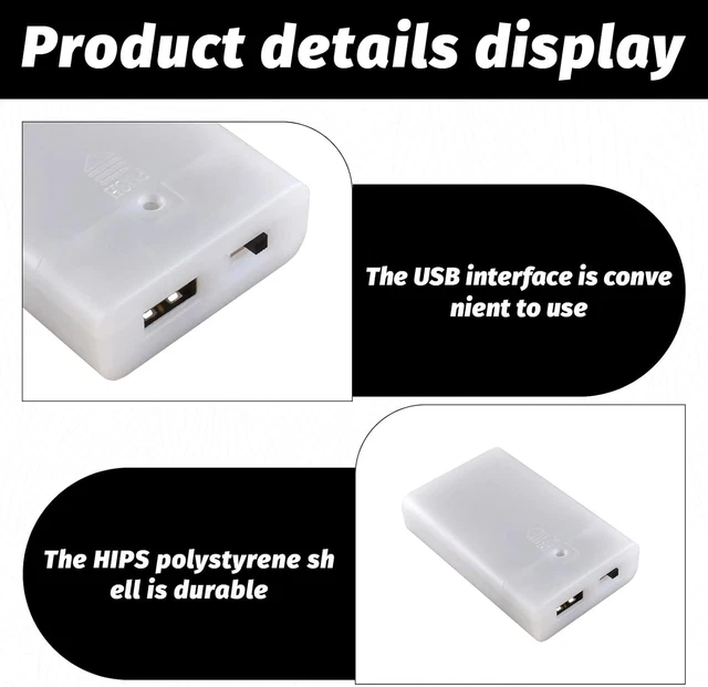 USB BATTERY PACK for Led Lights,1Pcs 3X1.5V AA Battery Case,Batteries ...
