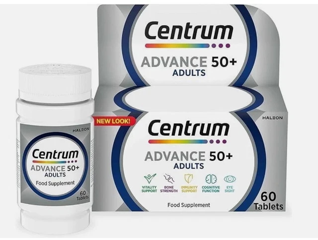 CENTRUM ADVANCE 50 Plus Multivitamins,Minerals & Supplement 60-Tablets ...