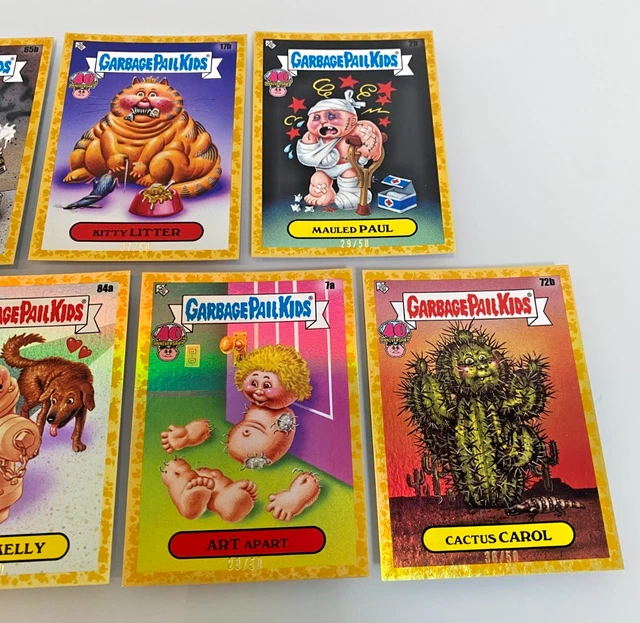 RARE GPK GOLD 7 Chase Card Lot! 2025 Worst Of Garbage Pail Kids 40th ...