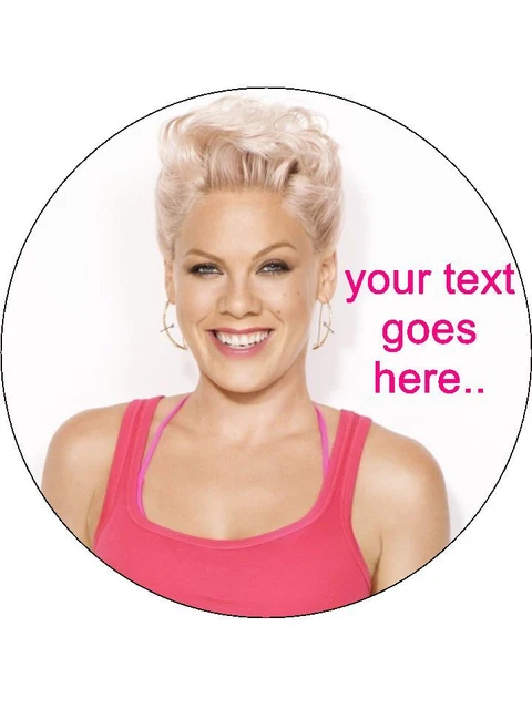 PINK SINGER ARTIST fans round Edible Cake Topper Wafer Icing £4.20 ...