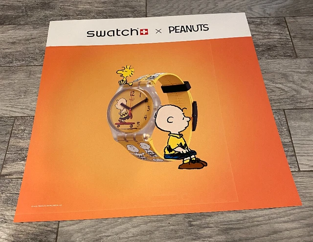 PEANUTS GANG SWATCH Watch NYC Subway POSTER Charlie Brown and Woodstock ...
