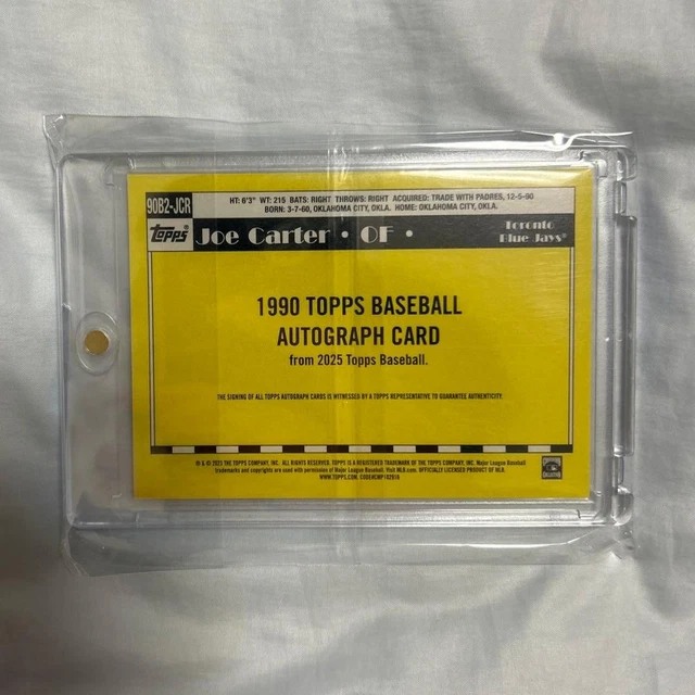 [AUTOGRAPH] 2025 TOPPS series 2 Joe Carter $171.14 - PicClick AU