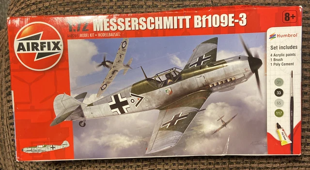 AIRFIX A68205 MESSERSCHMITT Bf109E-3 Model Kit 1:72 Scale (Starter Set) £11.21 - PicClick UK