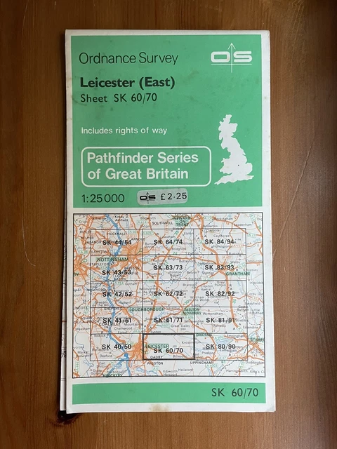 VINTAGE MAP ORDNANCE Survey Pathfinder Series Map Sheet SK 60/70 ...