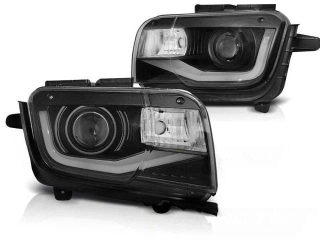 PHARES HALOGÈNES NOIRS pour Chevrolet Camaro 2009-2013 LED-Tube-Light ...