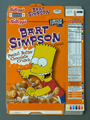 KELLOGG'S BART SIMPSON Cereal Limited Edition flattened box from 2001 £ ...
