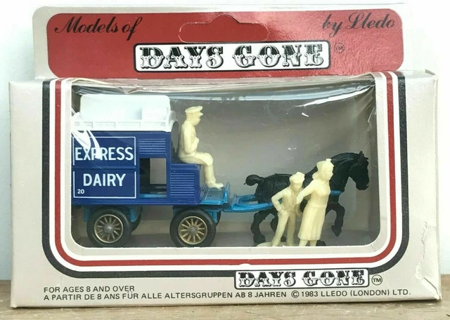 DAYS GONE HORSE DRAWN MILK FLOAT EXPRESS DAIRY Figures Lledo Die-cast ...