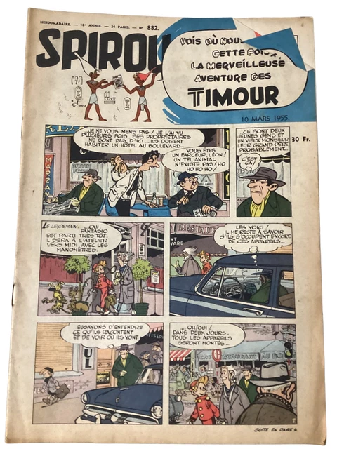 ANCIENNE REVUE SPIROU Vintage Bande Dessinée Livre Pas Lucky Luke Astérix 1955 EUR 4,00 ...