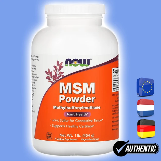 NOW FOODS, MSM-PULVER, 454 g (1 lb.) AUTHENTIC EUR 16,19 - PicClick DE