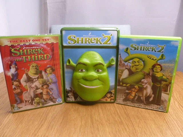 SHREK 2 - Special 3D Face Box DVD Holder Shrek 2 & 3 DVD's Shrek 3 New ...