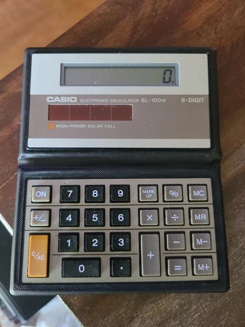 VINTAGE CASIO SL-100W 8-Digit Electronic High-Power Solar Cell ...