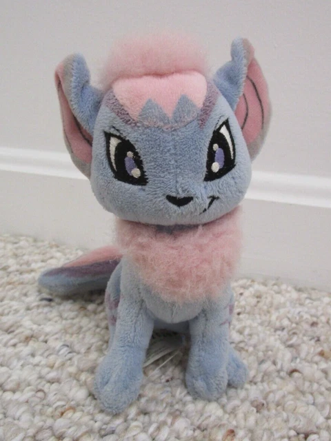 PELUCHE RARE NEOPETS rayée Xweetok animal en peluche bleu et rose 5 ...