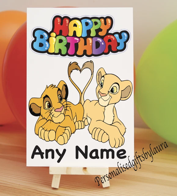 PERSONALISED SIMBA NALA The Lion King Birthday Card Any Name £3.60 ...