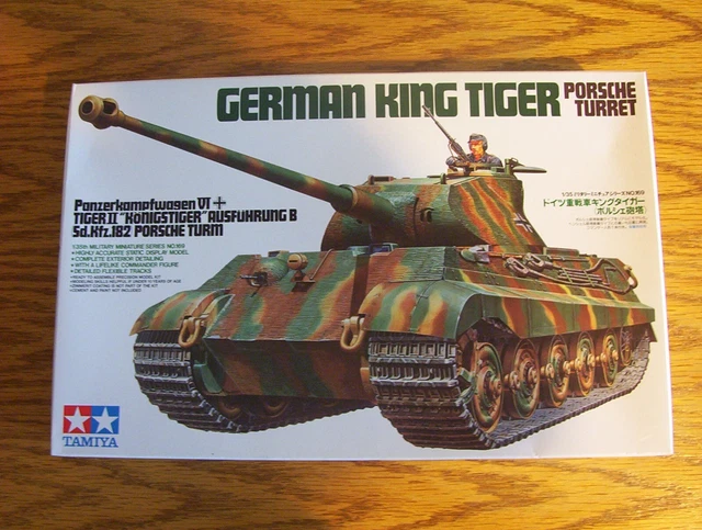TAMIYA 1/35 SCALE German King Tiger Tank [Porsche Turret] model kit ...