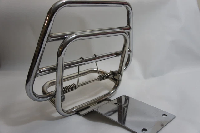 VESPA GS VBB LBC VLB PX T5 Polished Stainless Steel Rear Luggage Rack £ ...