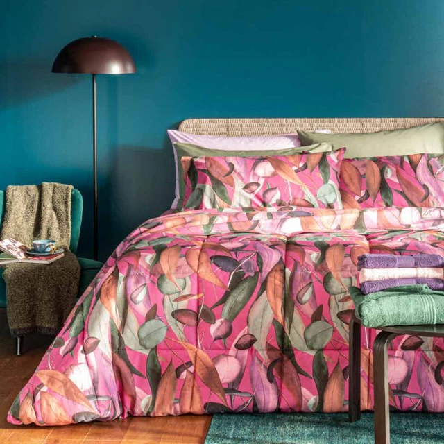 ENSEMBLE HOUSSE DE couette double Bassetti VESTIFACILE STRAY DOT ROSE ...