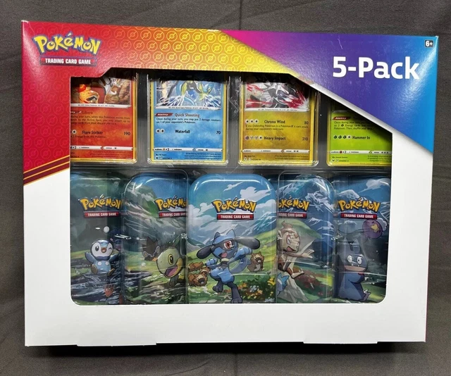 NEW POKÉMON 5 Pack Mini Tins, Sinnoh Stars plus 4 Promo Cards Factory ...
