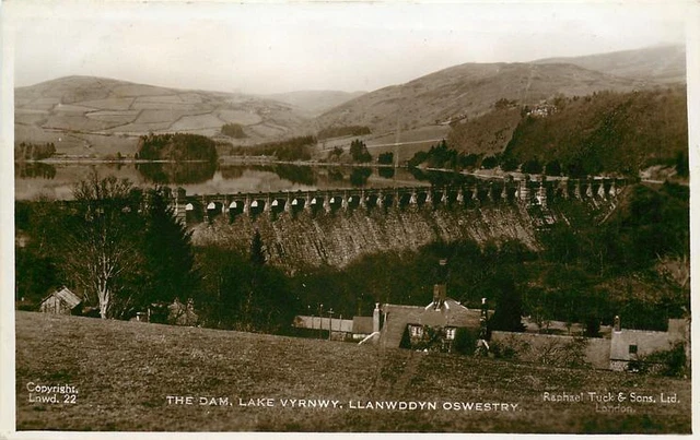 LLANWDDYN WALES THE Dam, Lake Vyrnwy, Llanwddyn Oswestry OLD PHOTO EUR ...