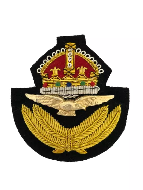 BRITISH ROYAL AIR Force R.A.F. Officers cap badge WWII style wire ...