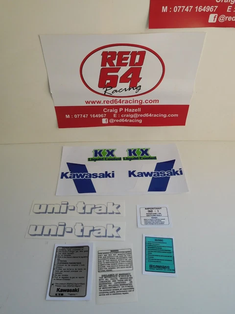 KAWASAKI KX 80 1983 Full decal set vintage mini bike motocross evo ...