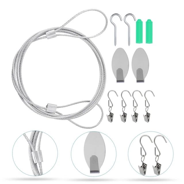 MÉMO CLIPS SUSPENDUS Fil D'affichage Mural De Projet Rideaux Pour ...