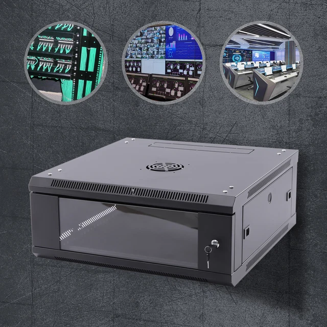 4U WALL MOUNT Network Server Data Cabinet Rack Enclosure Rack Glass ...