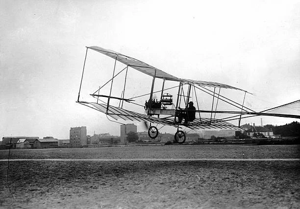 THE CAPTAIN FERDINAND Ferber on his biplane number 9 at Issy les Mo ...