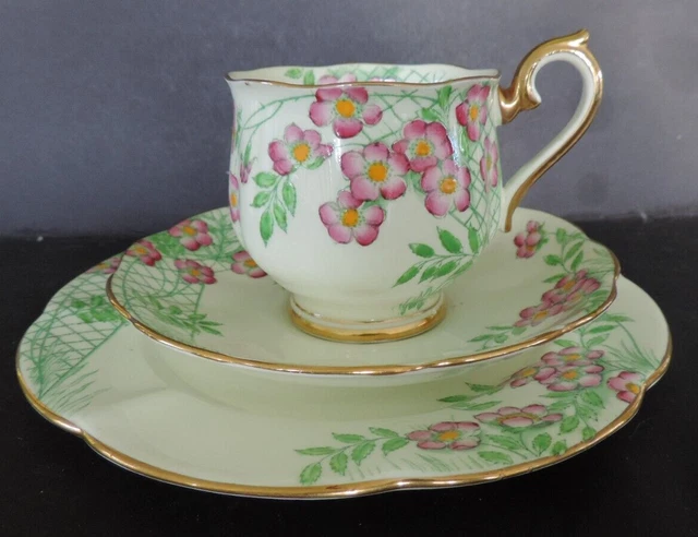 VINTAGE CHINA TEA Set Trio.Royal Albert Crown China.Rose and Arch.VGC ...
