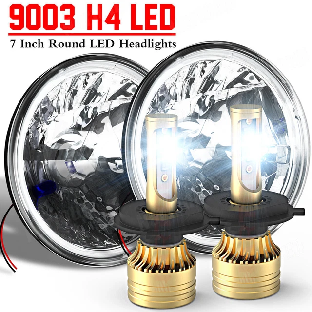 7& ROUND LED Headlight H4 High/Low Beam Bulbs for Chevy C10 C20 C30 G10 ...