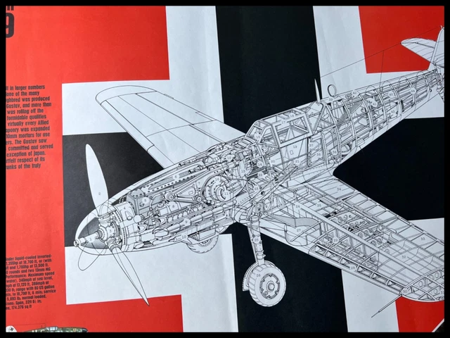 VINTAGE WWII ME 109 Messerschmitt WWII Aircraft Poster £149.95 ...
