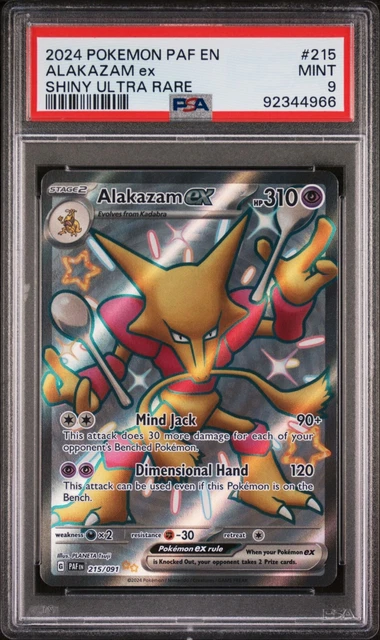 2024 POKEMON PAF En-Paldean Fates 215 Alakazam Ex Shiny Ultra Raro Psa ...