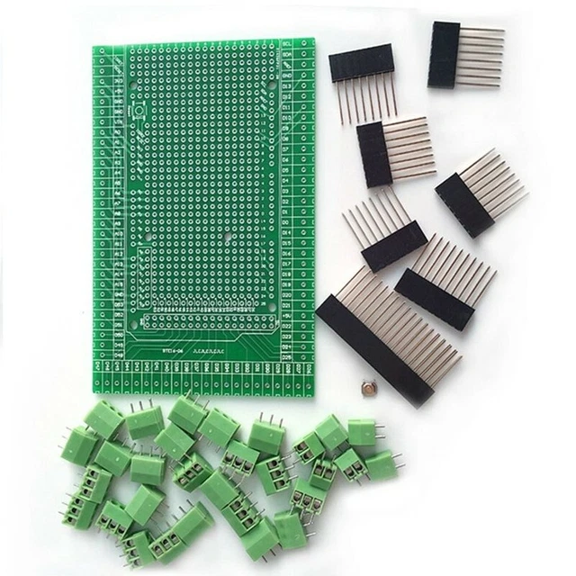 PCB CARTE PROTOTYPE Vis Terminal Bloc Bouclier for Arduino Mega 2560 ...