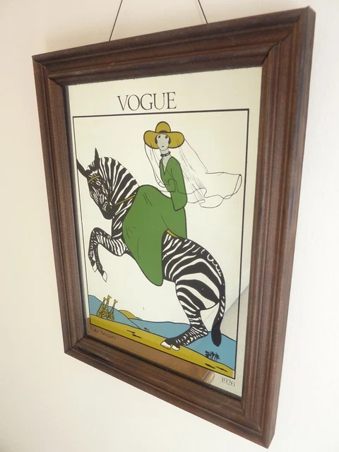 VINTAGE VOGUE MIRROR Lady Riding a Zebra Late January 1926 Magazine ...