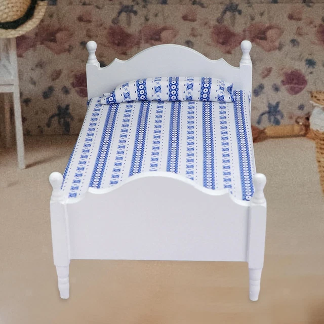 MEUBLES DE MAISON de poupée, lit en bois, décoration de lit Miniature à EUR 15,32 - PicClick FR