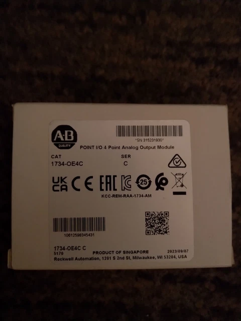 1734-OE4C POINT I/O 4-channel analogue output module, current outputs £260.72 - PicClick UK