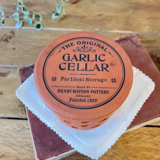 VINTAGE HENRY WATSON Pottery The Original Garlic Cellar. Large 10.5 cms ...