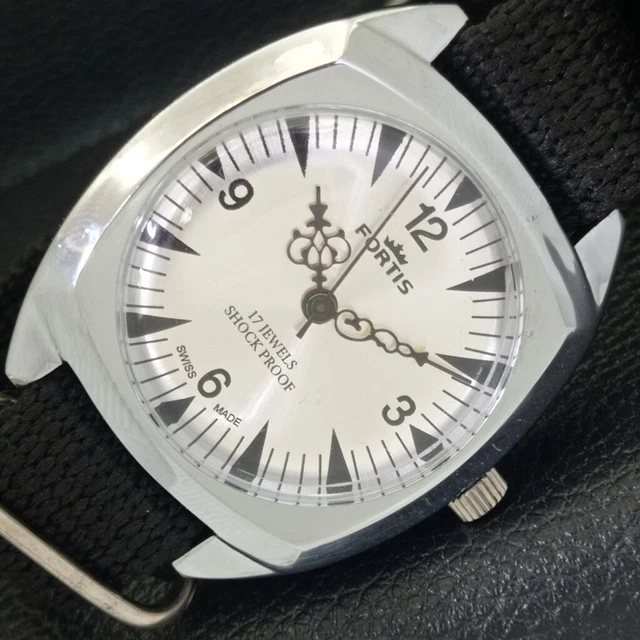 SWISS HAND-WINDING MENS REFURBISHED SILVER COLOR DIAL WATCH a431818-a £ ...