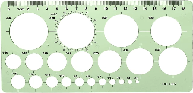 CIRCLE TEMPLATES MEASURING Geometry Ruler Geometric Ruler Template for ...