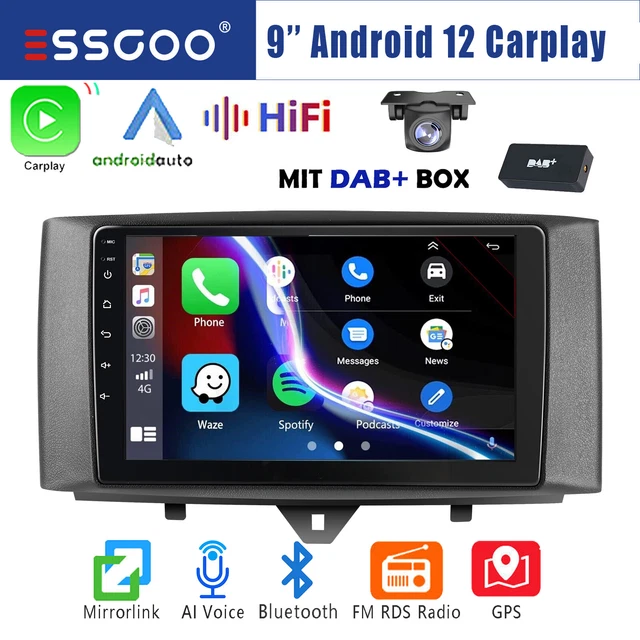 DAB+ AUTORADIO CARPLAY Android 12 Navi RDS BT pour Mercedes Benz Smart Fortwo 451 EUR 171,42 ...
