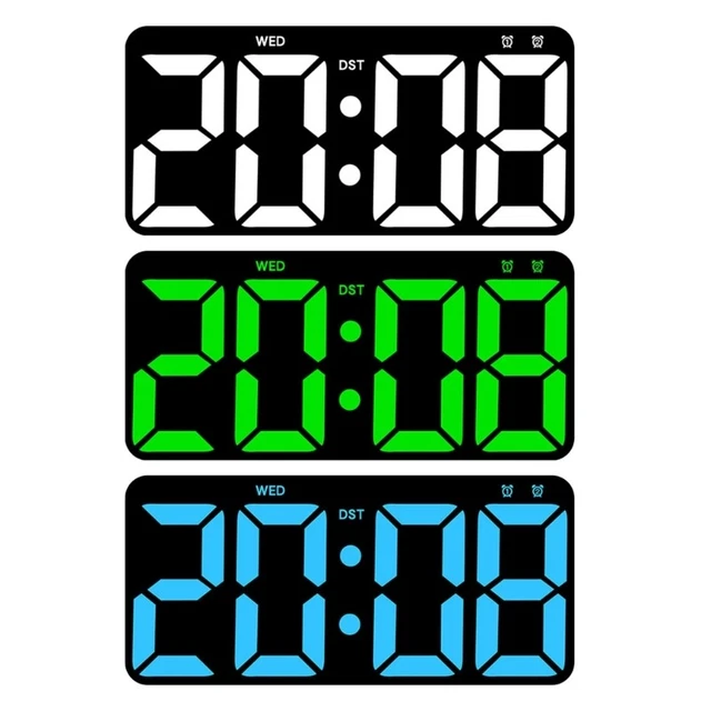 LARGE LED DIGITAL Wall Clock with Countdown Timer, Calendar Thermometer ...
