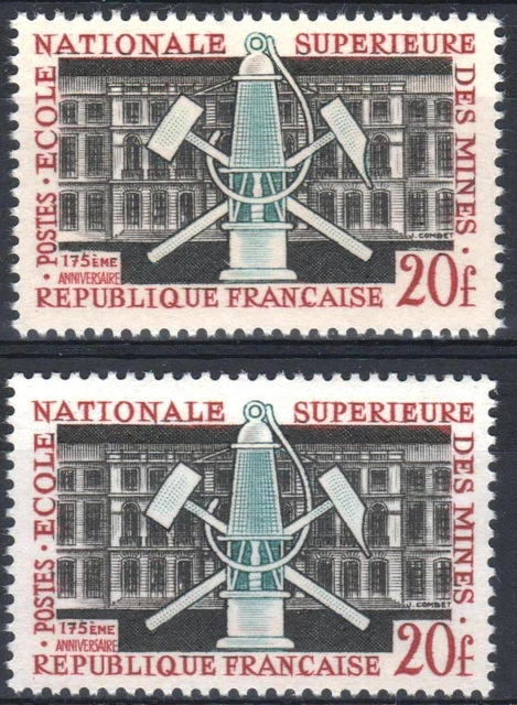 FRANKREICH STAMP BRIEFMARKE 1197 " Schule Des Bergbau 20F Sorte Farbe ...
