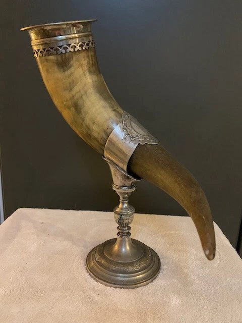 HANAP CORNE A boire corne d'abondance 19ème cabinet de curiosité EUR ...