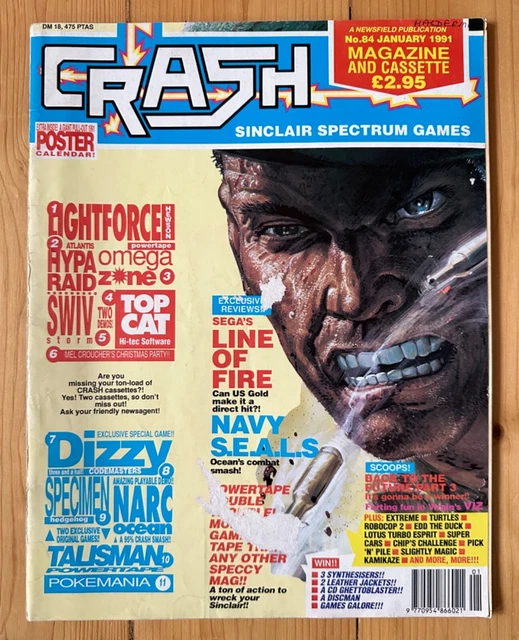 CRASH MAGAZINE ISSUE Number #84 January 1991 Good Condition Spectrum ...