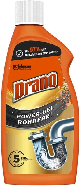 3X 500ML DRANO (Mr Muscle) Power Gel Rohrfrei Abflussreiniger ...